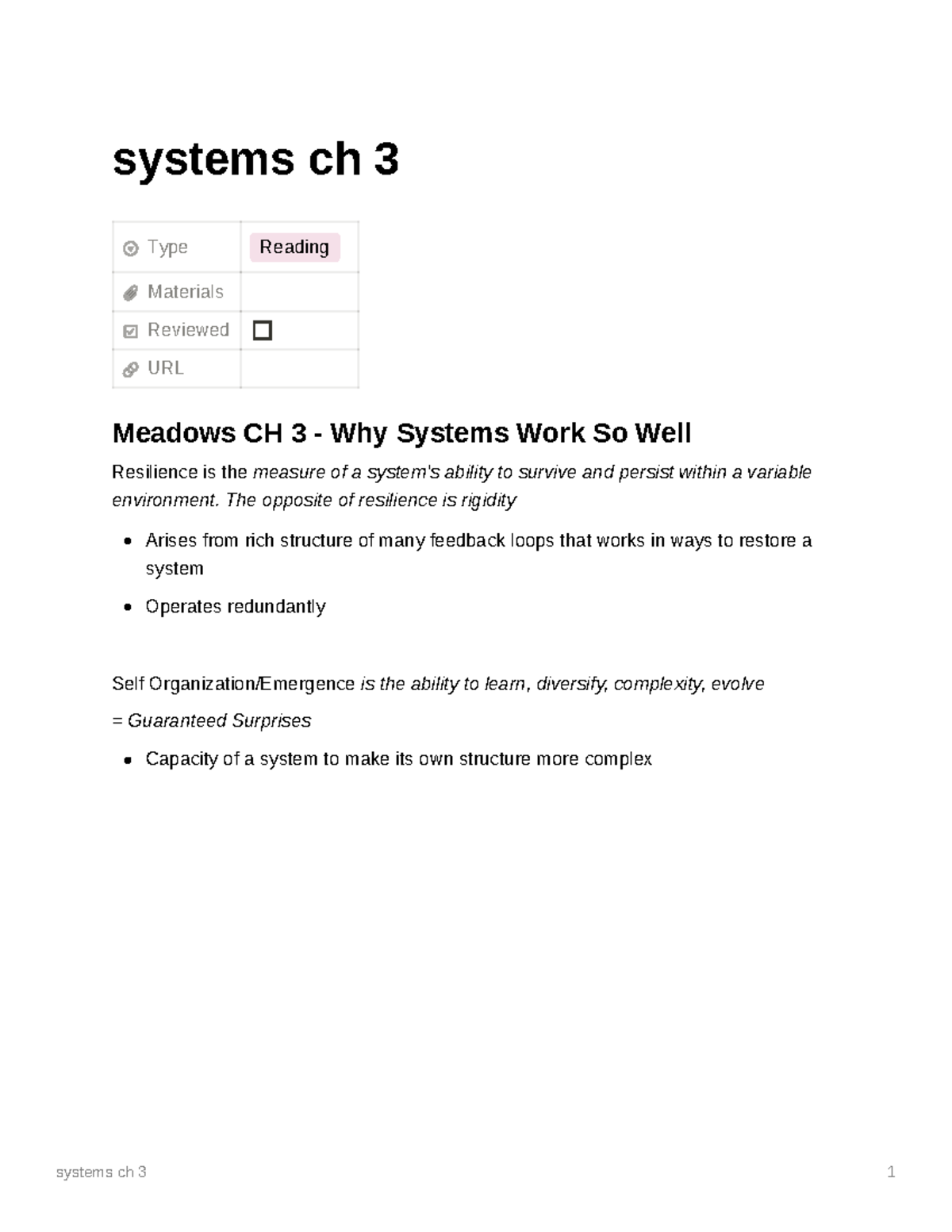 Systems ch 3 - ch 3 summary - systems ch 3 1 systems ch 3 Type Reading ...