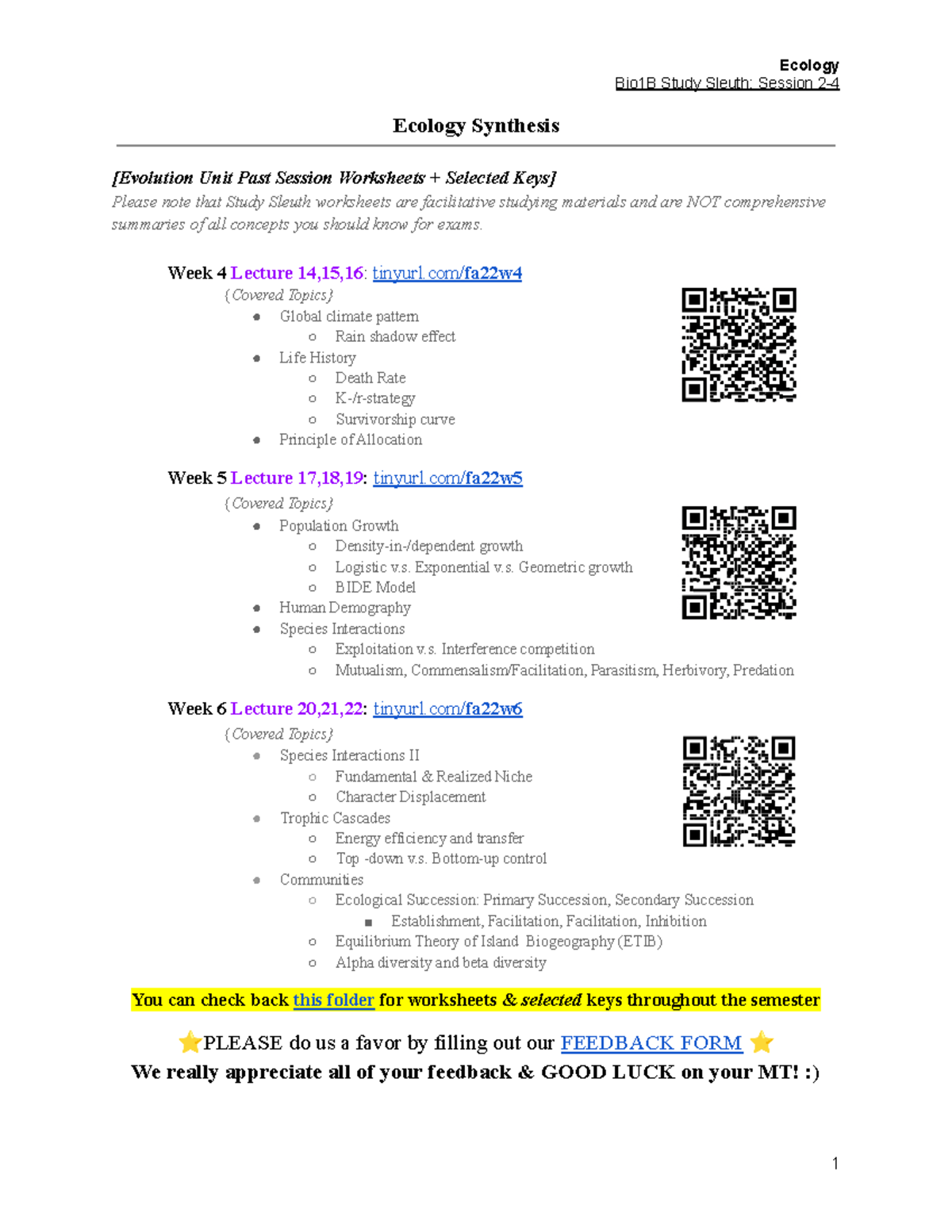 My [Student Blank] Ecology 4 Worksheet - Bio1B Study Sleuth: Session 2 ...