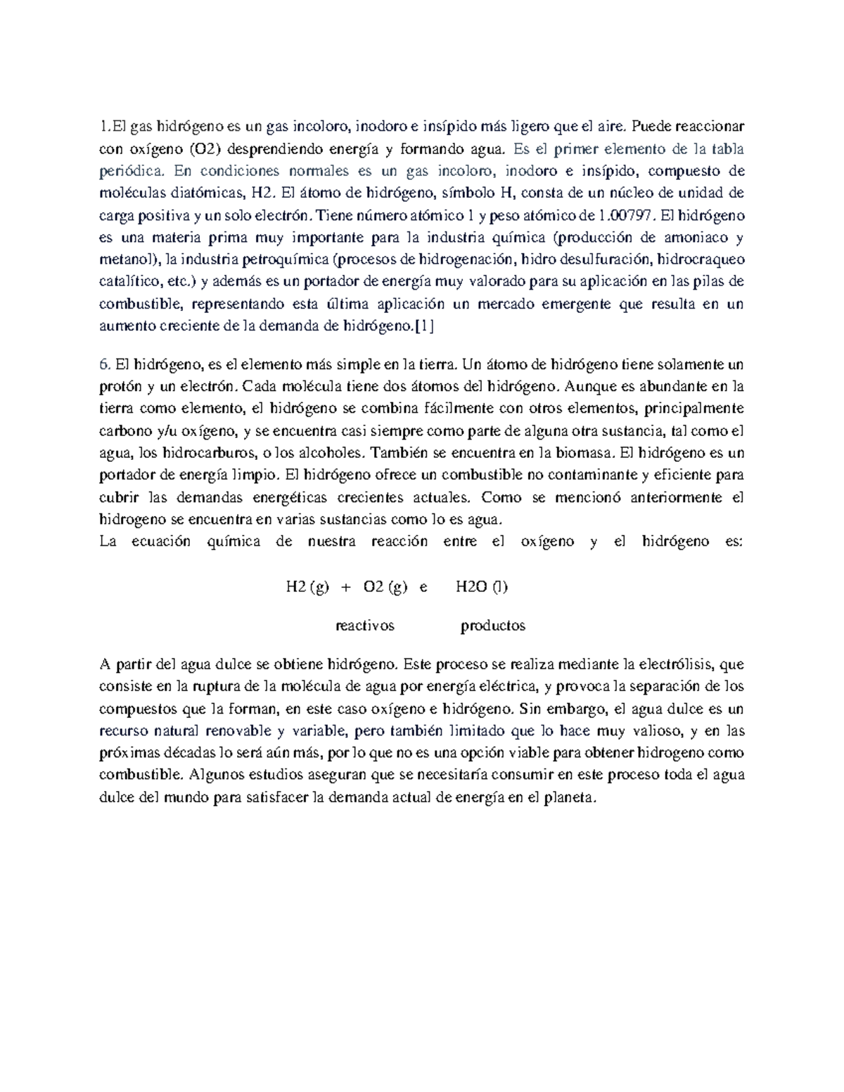El gas hidrógeno es un gas incoloro - 1 gas hidrógeno es un gas ...