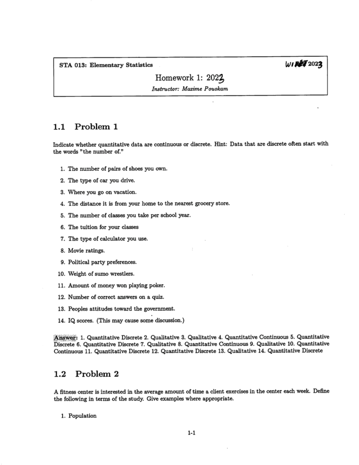 Homework 1 Solutions - sta 13 - Studocu