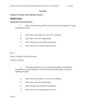 Chapter 4 - quiz - Test Bank Chapter 4: Qualitative Research Multiple ...