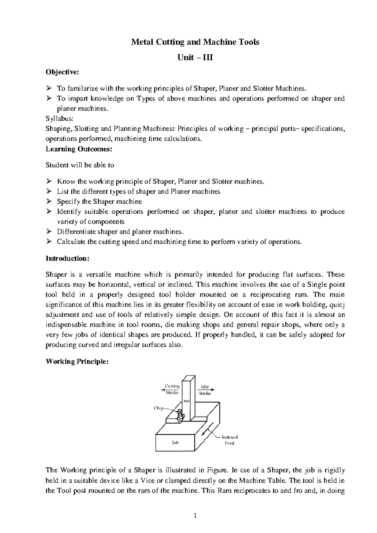 Unit III - This is a thermal engineering notes - Metal Cutting and ...