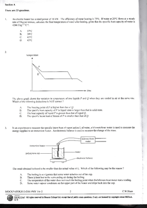 Mockpaper 2017-DSE-PHY 1A - Discovering Physics - Studocu