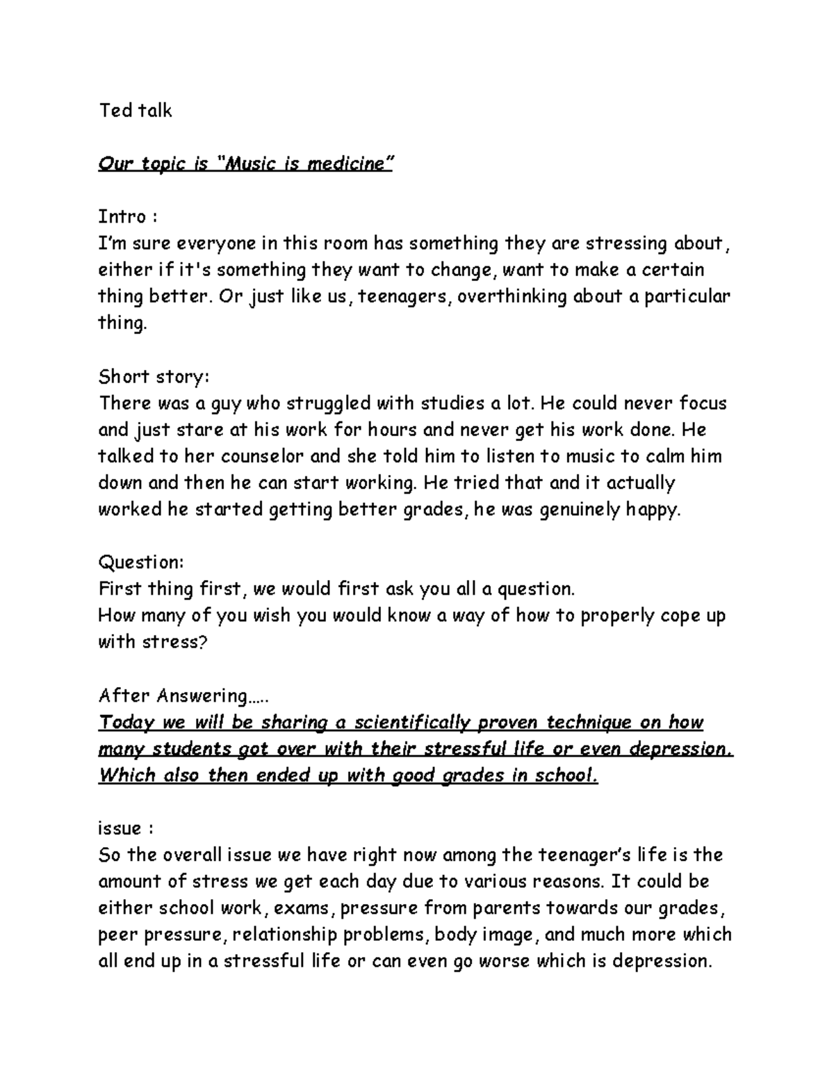 Ted talk, written part - Summary Introduction to University Writing ...