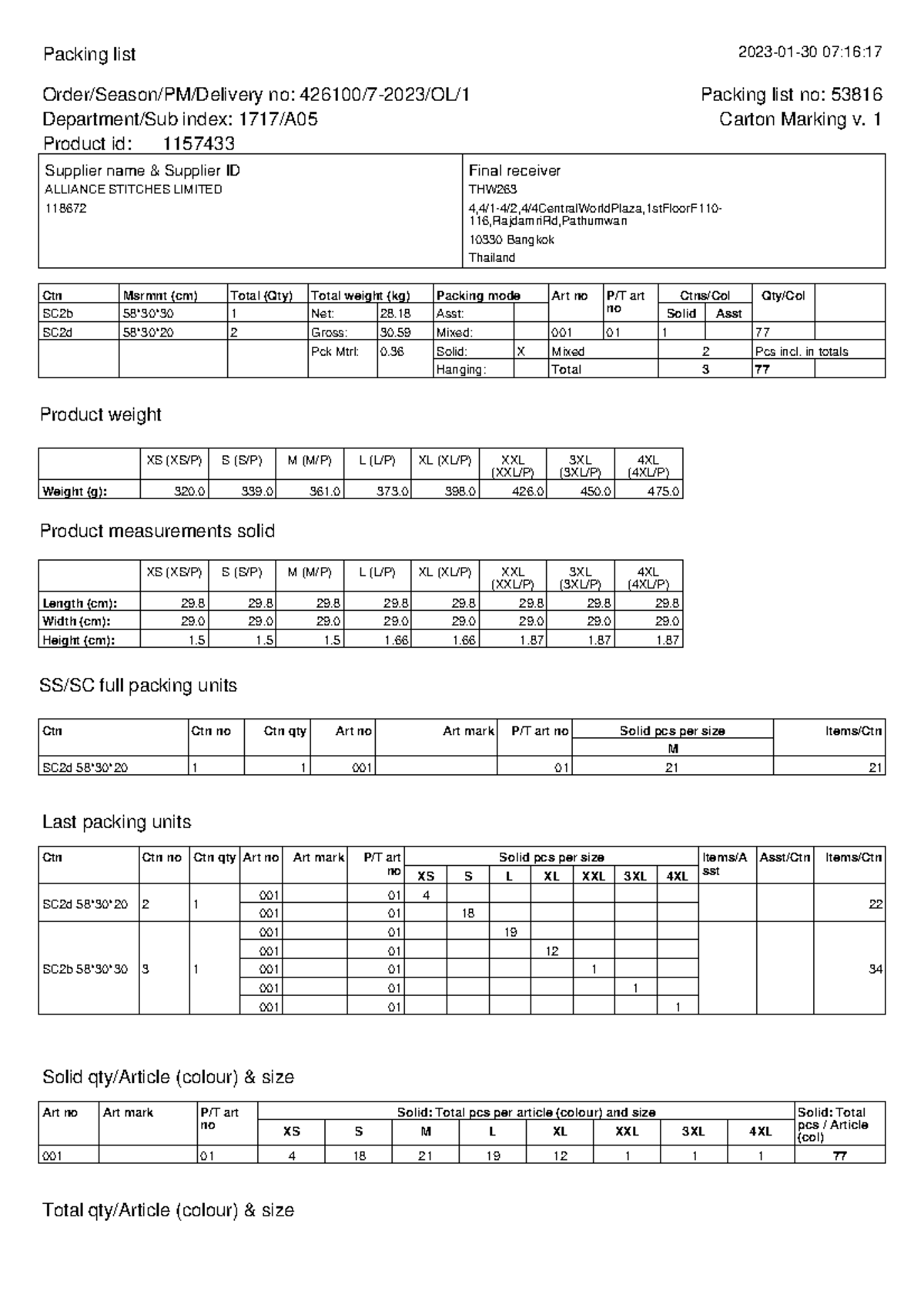 0078-23 PL - OK go - Product weight Product measurements solid SS/SC ...