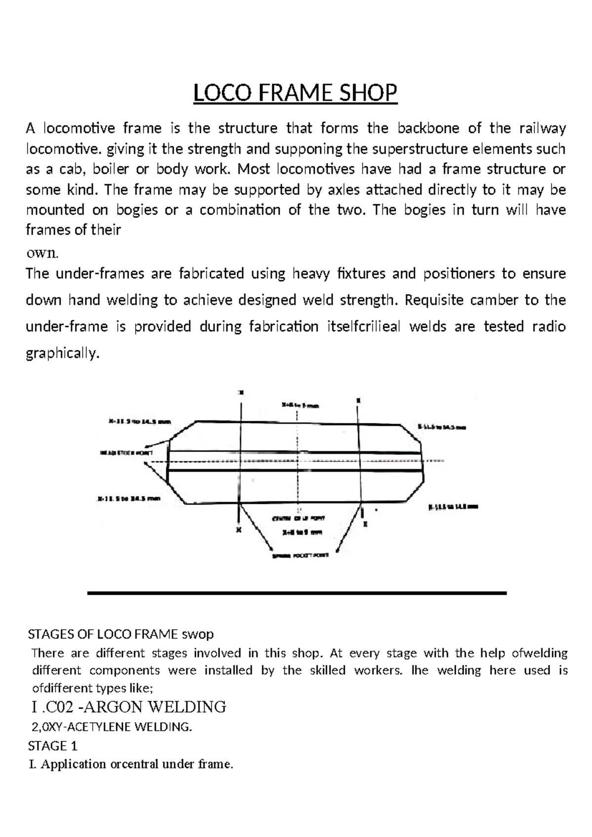 Report lfs ees - LOCO FRAME SHOP A locomotive frame is the structure ...