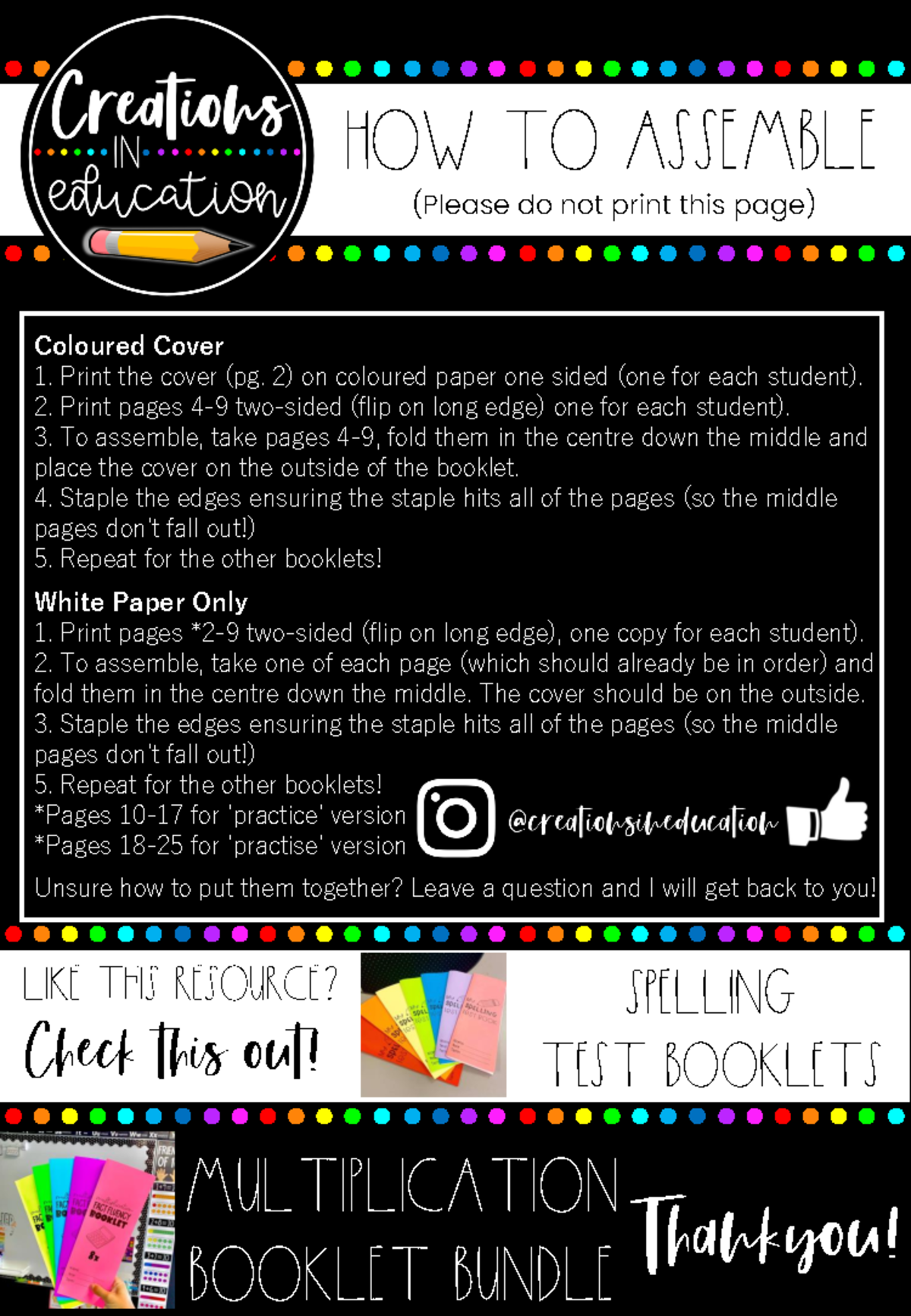 Free Multiplication Fluency Booklet-1 - How to assemble Like this ...