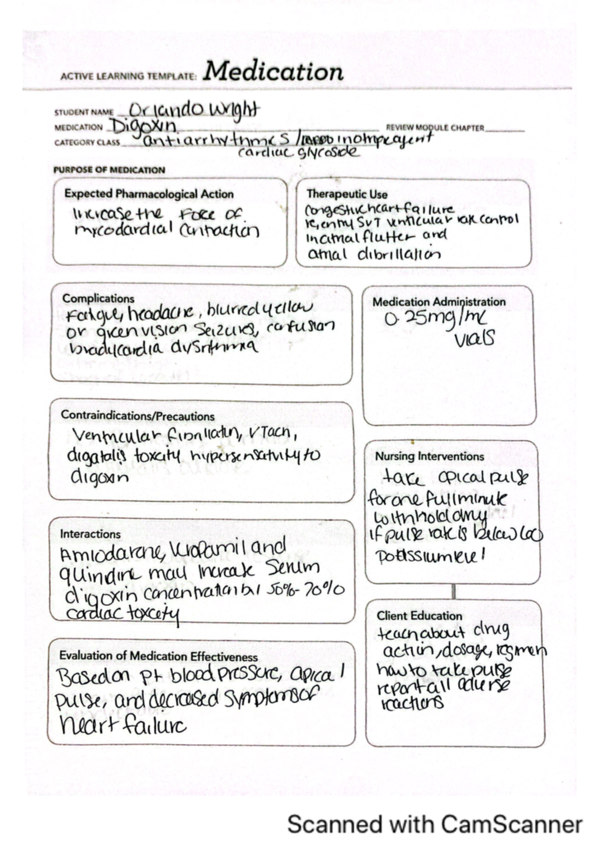 Wk 7 meds - med sheets - NSG 2311 - Studocu