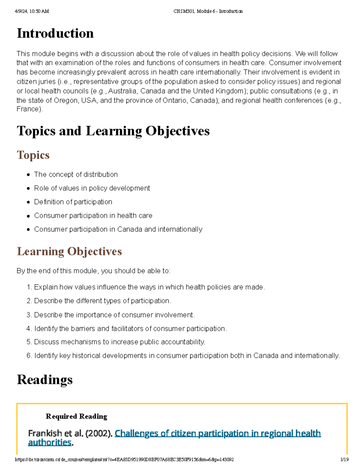 CHSM301, test 2- Introduction-merged - Introduction This module begins ...