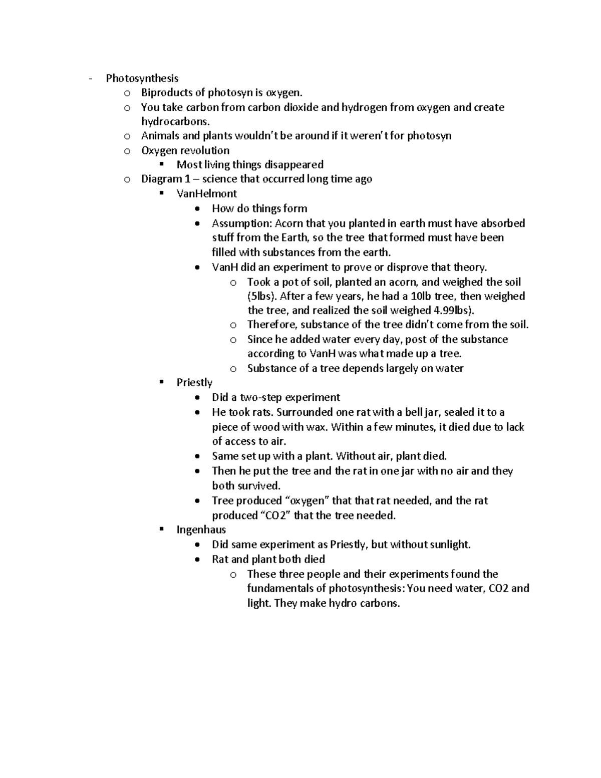 Lecture 16 BIOL1223 - Photosynthesis o Biproducts of photosyn is oxygen ...