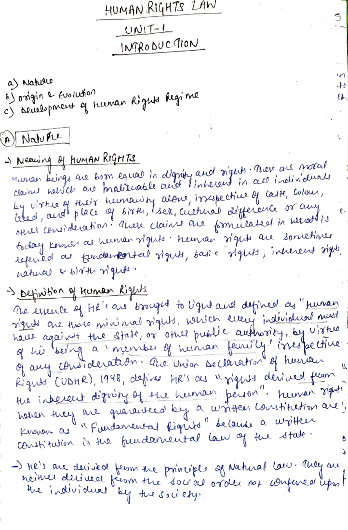 UDHR - HUMAN RIGHTS - Page No. Date: UDHR The Universal Declaration of ...