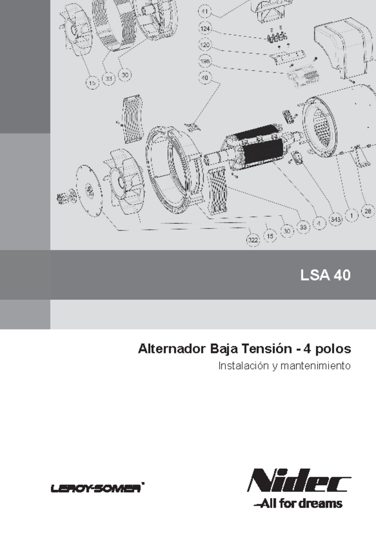LSA 40 4455s es - LSA 40 Alternador Baja Tensión - 4 polos Instalación ...