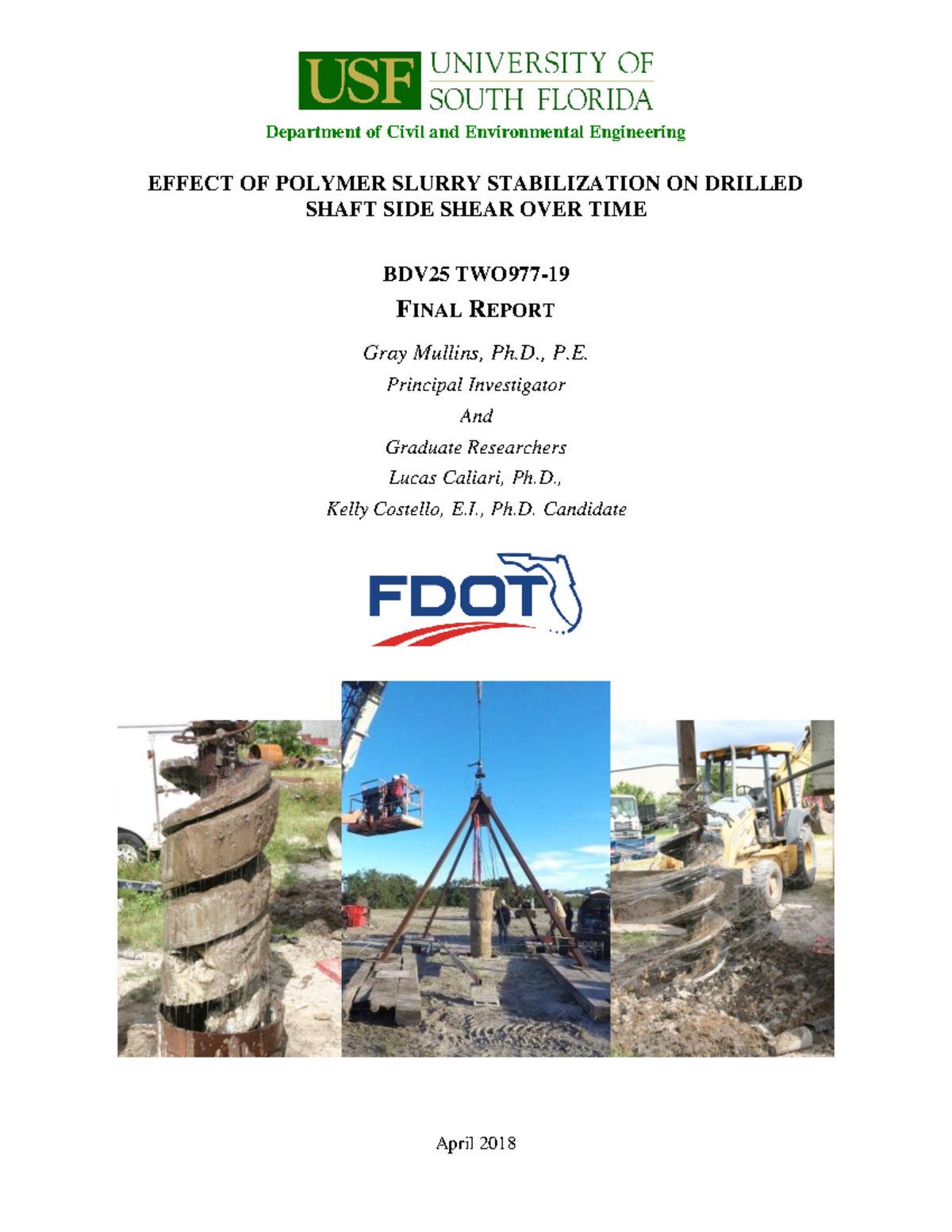 Effect of polymer slurry stabilization on drilled shaft side shear over ...