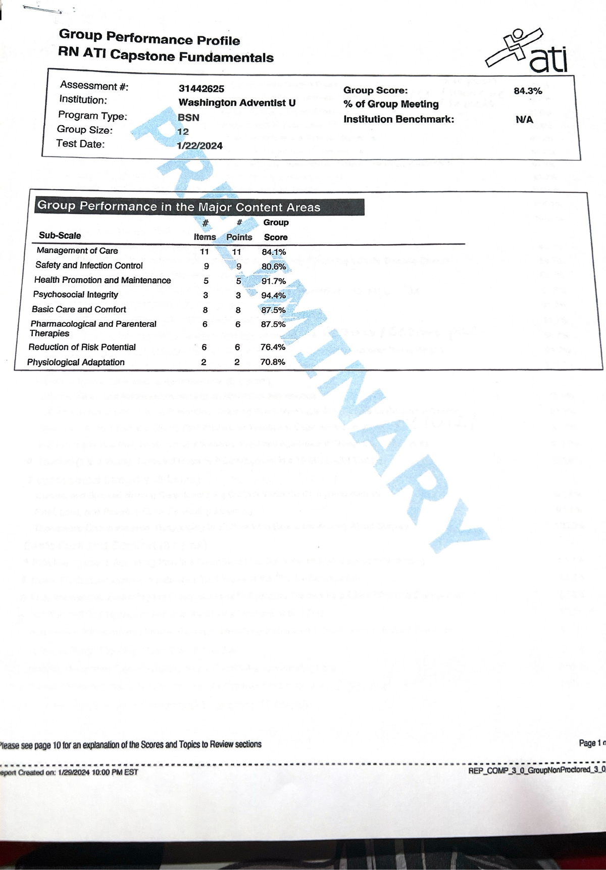 Capstone study guide - Group Performance Profile RN ATI Capstone ...