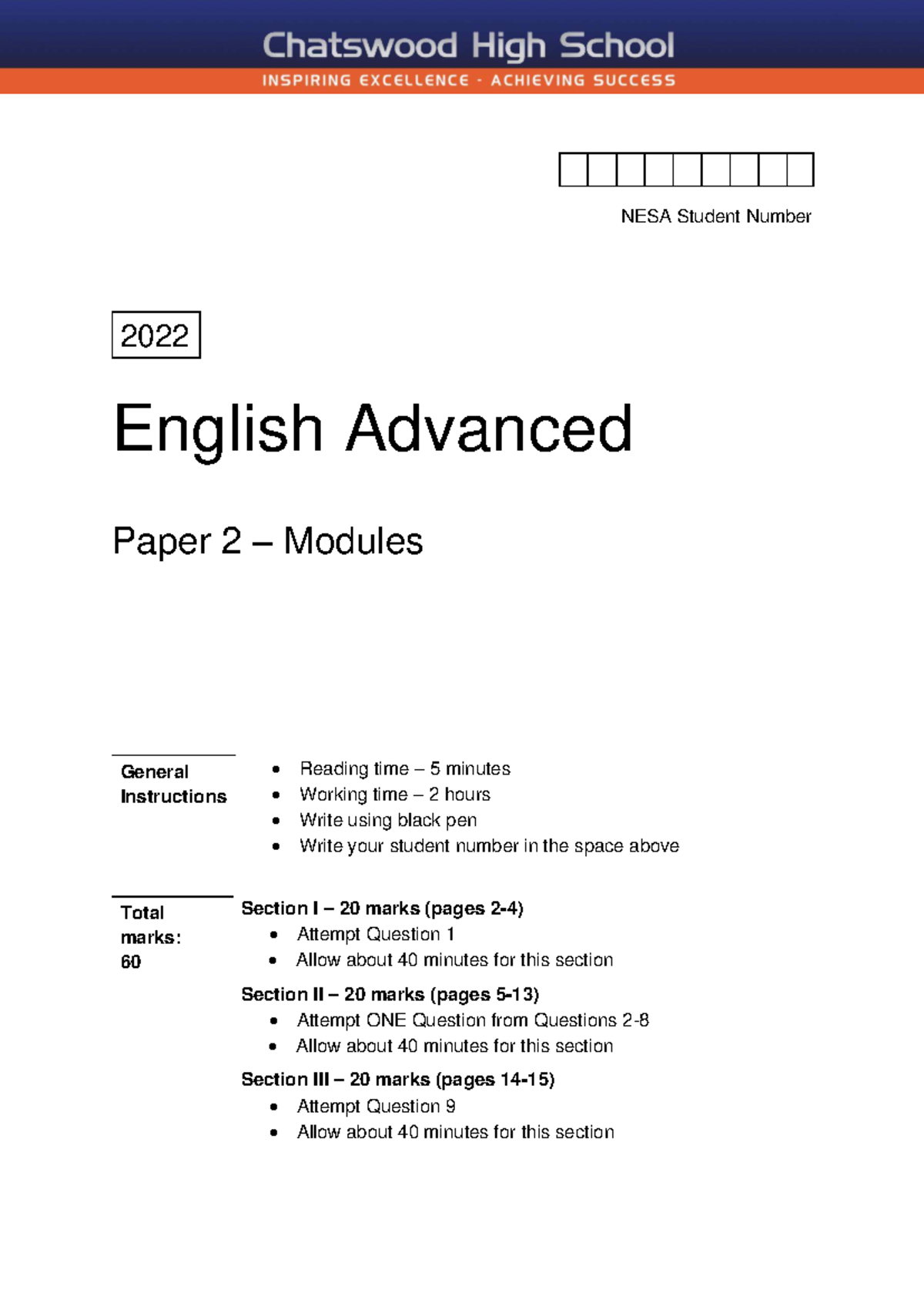 2021 paper 2 english adv trial paper chatswood 64460 bf4de3de - NESA ...