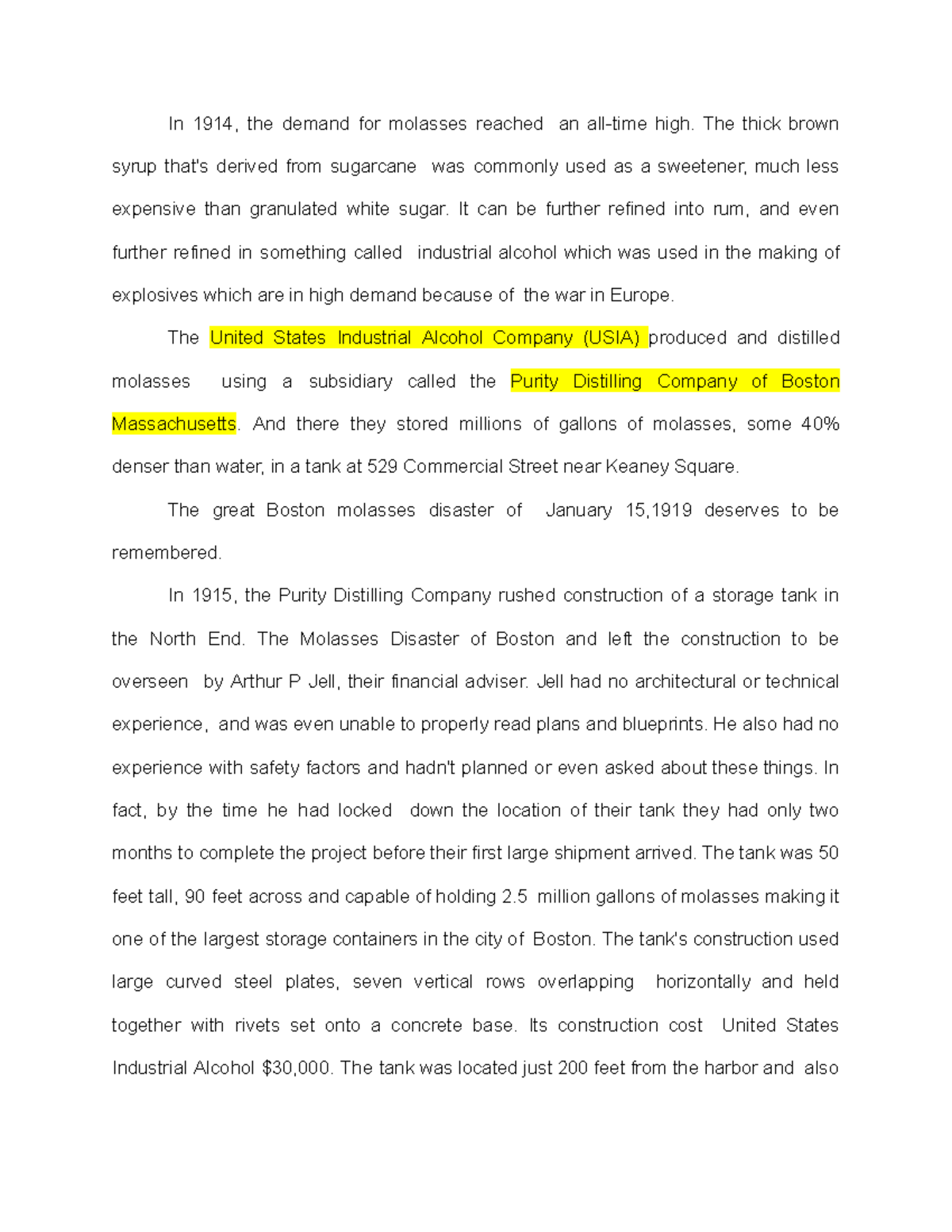 Molasses Flood - In 1914, the demand for molasses reached an all-time ...