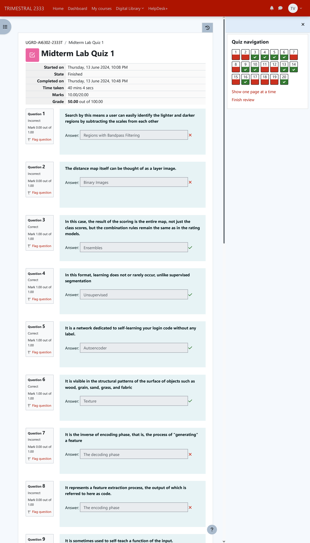 Midterm Lab Quiz 1 Attempt Review Quiz Navigation Show One Page At A Time Finish Review 1 2 3
