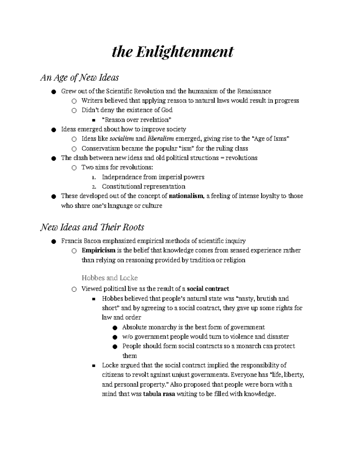 The Enlightenment - the Enlightenment An Age of New Ideas Grew out of ...