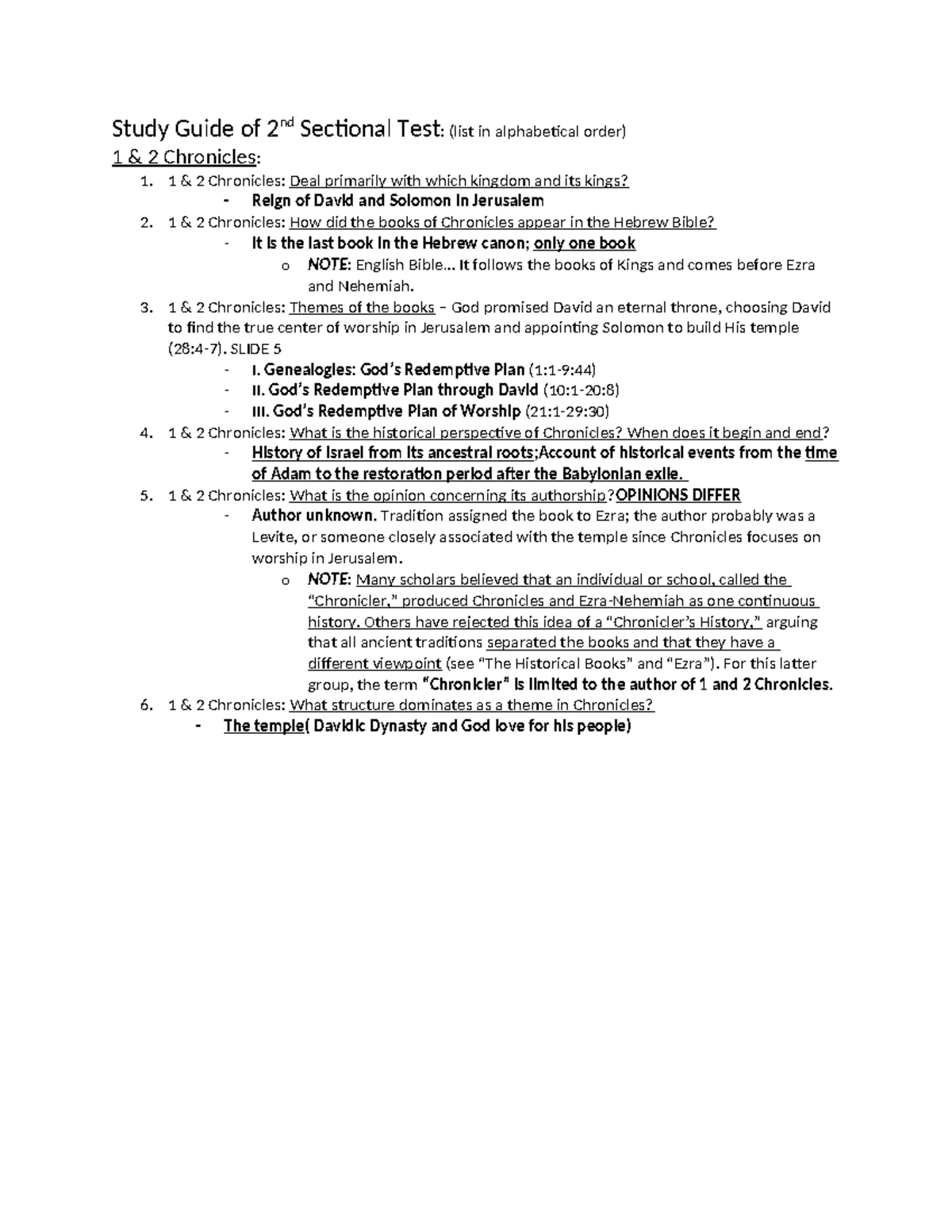 02 Sectional Exam 2 Study Guide - Study Guide of 2 nd Sectional Test ...