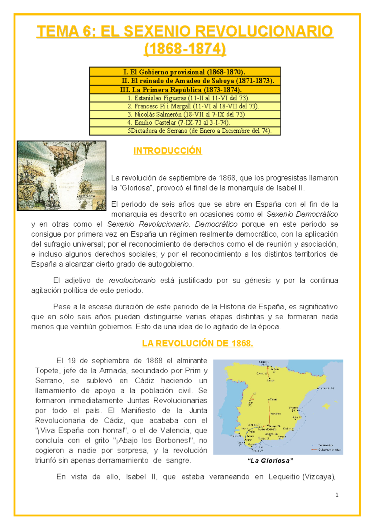 Tema 6 - EL Sexenio Revolucionario - TEMA 6: EL SEXENIO REVOLUCIONARIOTEMA 6: EL SEXENIO - Studocu