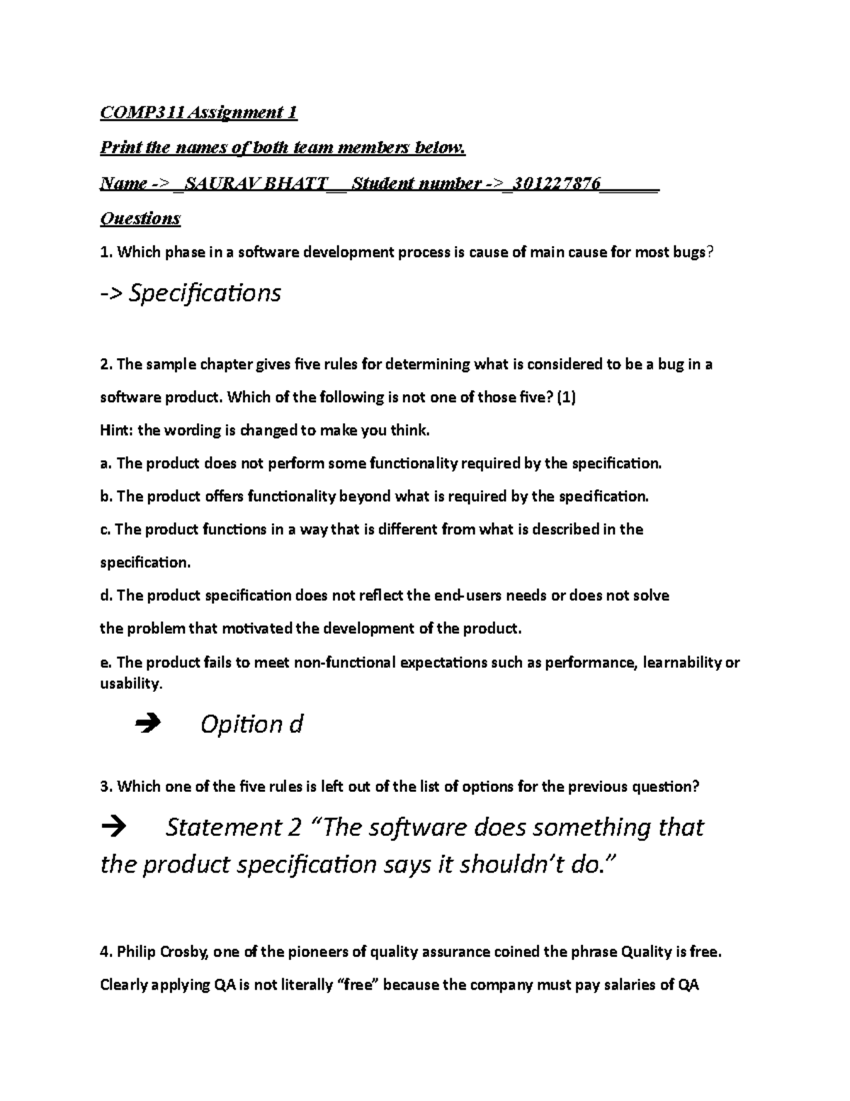 Comp311 Assignment 1 Wow This Is Great Aweson Wowo Wowo Comp311 Assignment 1 Print The Names