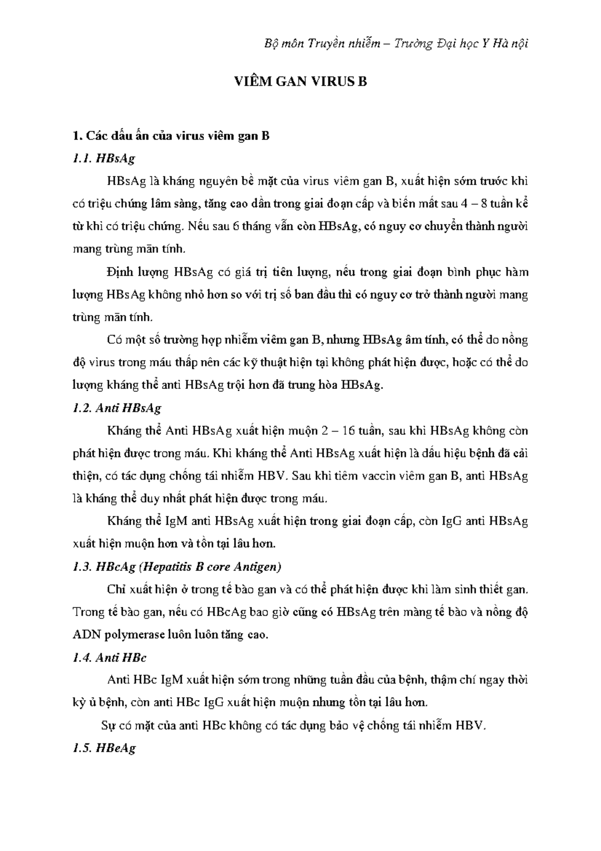 VIÊM GAN Virus B - sách bai giang truyen nhiem - VIÊM GAN VIRUS B Các dấu ấn của virus viêm gan ...