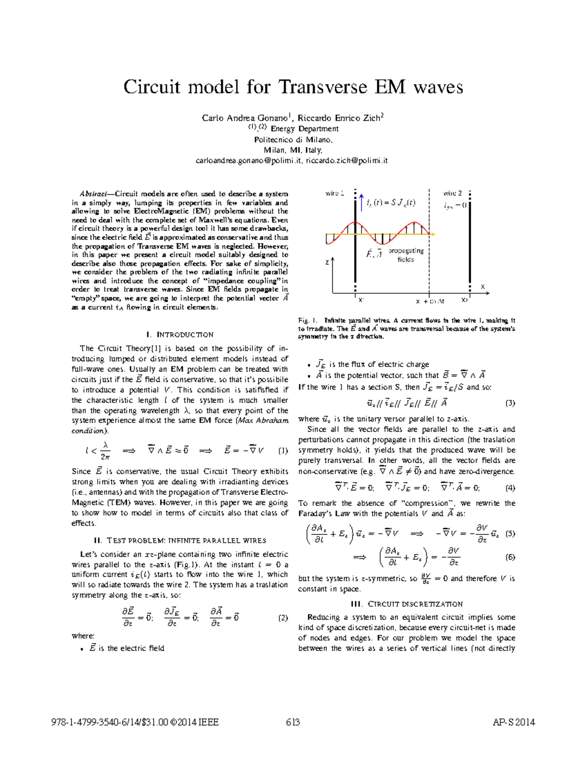 Circuit model of transverse em wave - Circuit model for Transverse EM ...
