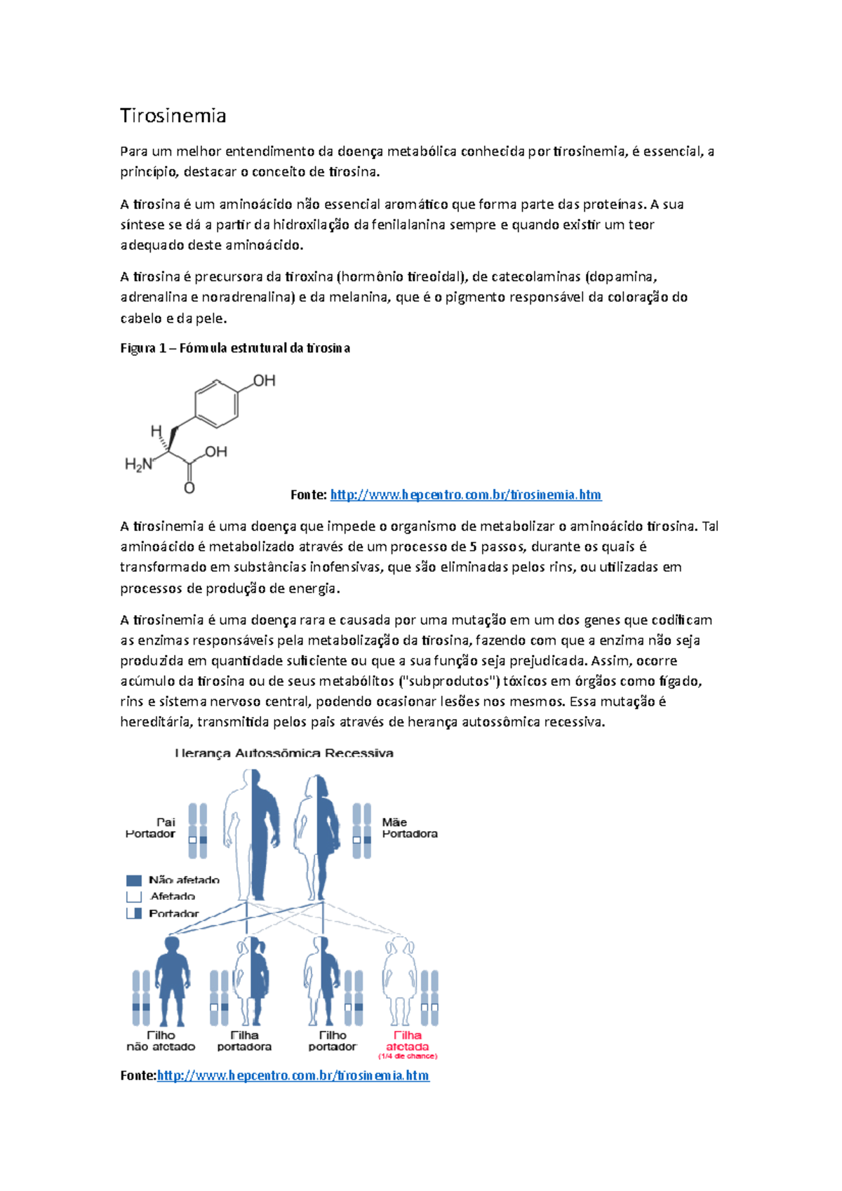 Tirosinemia - Tirosinemia Para um melhor entendimento da doença ...