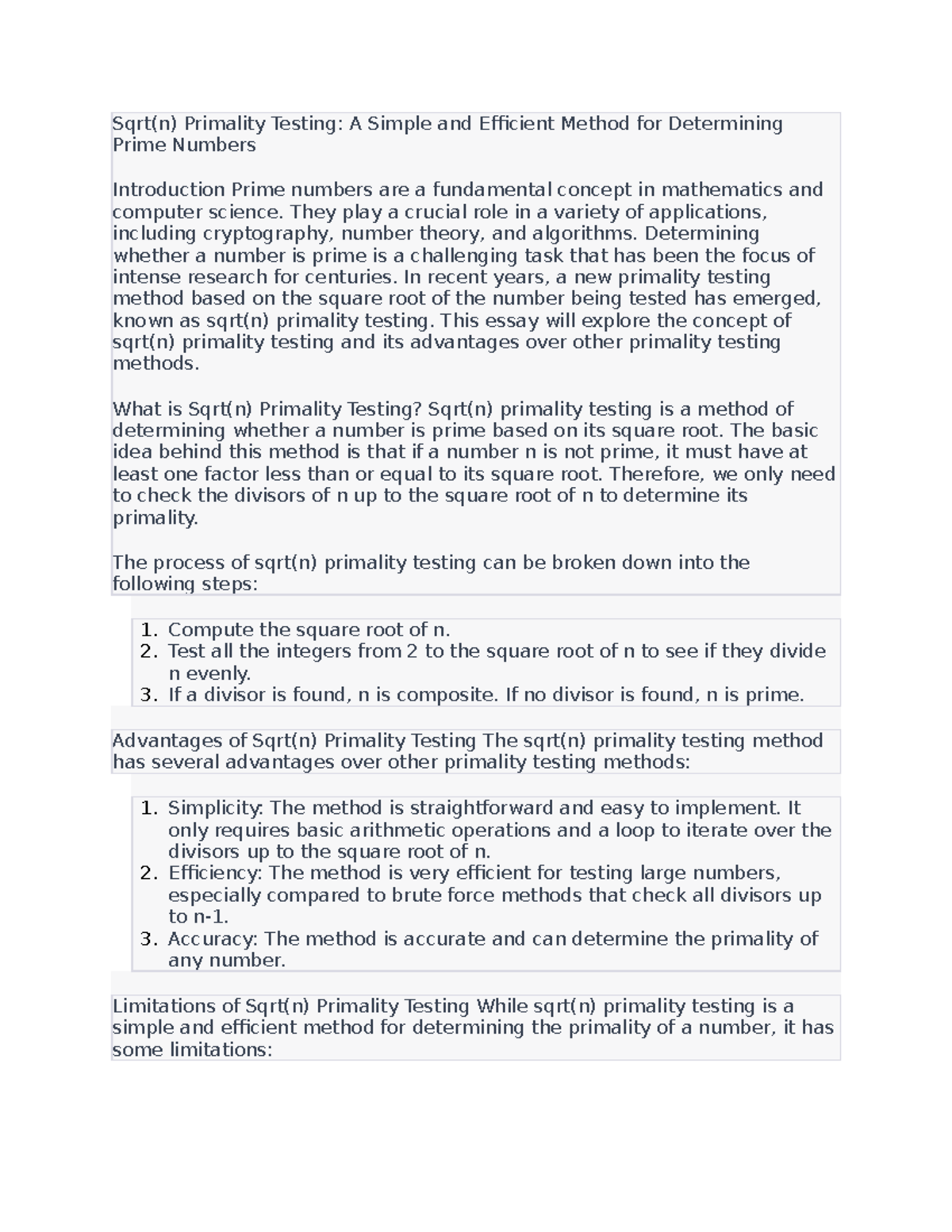 Sqrt What Is Sqrt Sqrt n Primality Testing A Simple And 
