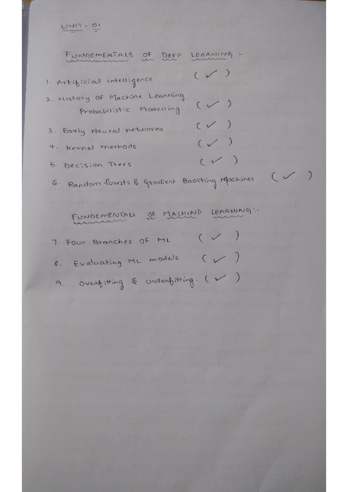 DL - U1 09112024 123240 split 1 - UNIT 01 FUNDEMENTALS OF DEEP LEARNING ( ) 1. Artificial - Studocu