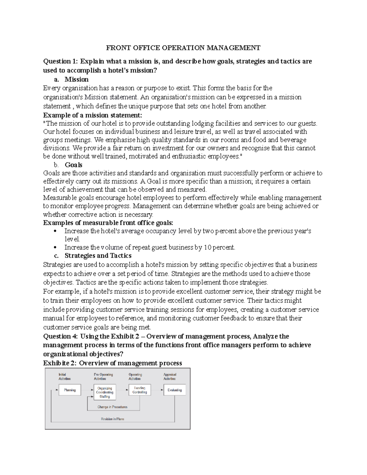 Front Office Operation Management - FRONT OFFICE OPERATION MANAGEMENT ...