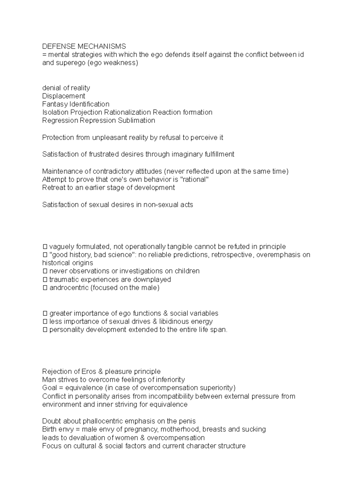 Defense Mechanisms - Psycho - DEFENSE MECHANISMS = mental strategies ...