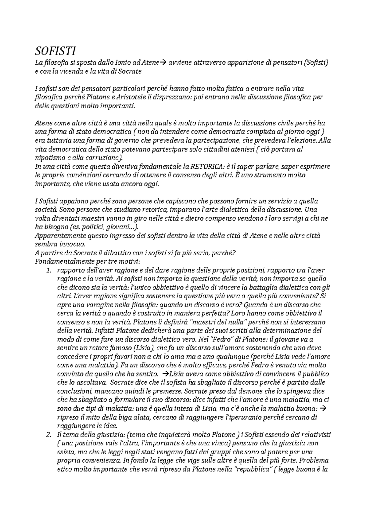 3. Sofisti (3) - SOFISTI La filosofia si sposta dallo Ionio ad Atene ...