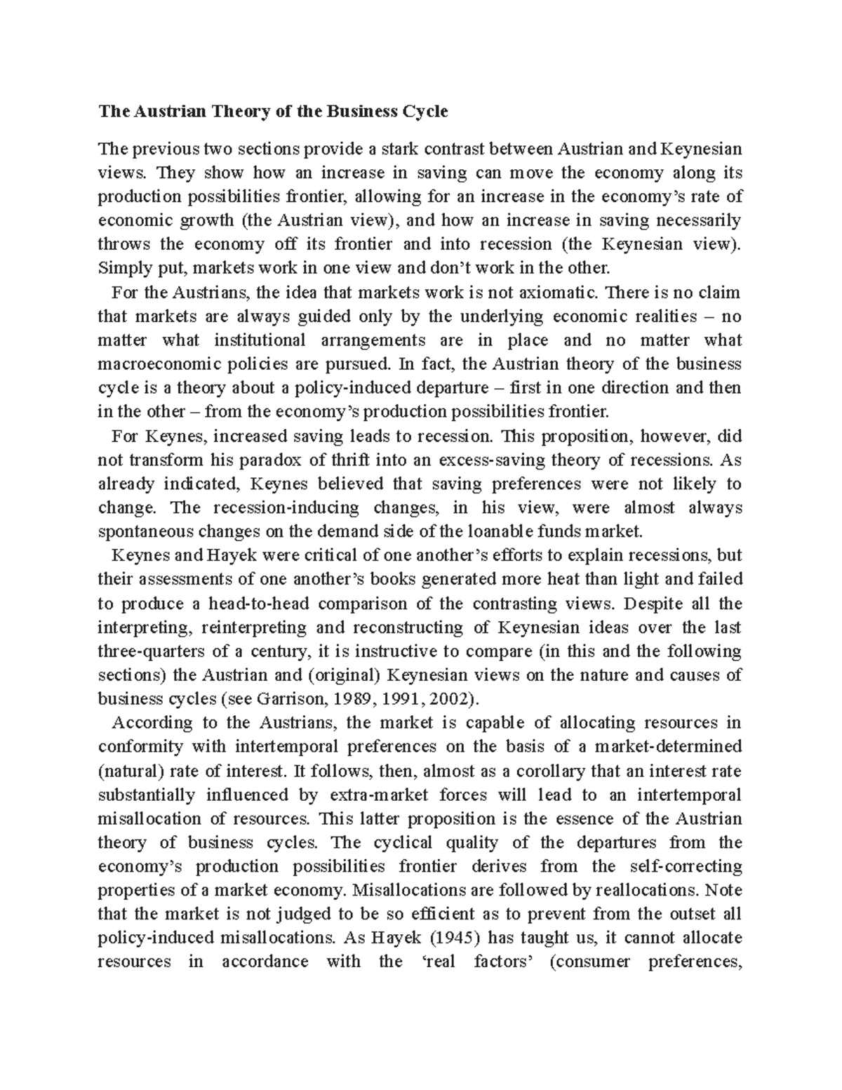 The Austrian Theory of the Business Cycle - They show how an increase ...