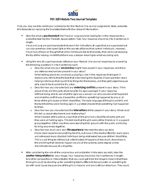 PSY 328 Module Three Activity Template - PSY 328 Module Three Activity ...