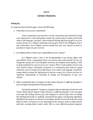 NSTP 1 UNIT 8 Module- Peace Education - UNIT VIII PEACE EDUCATION ...