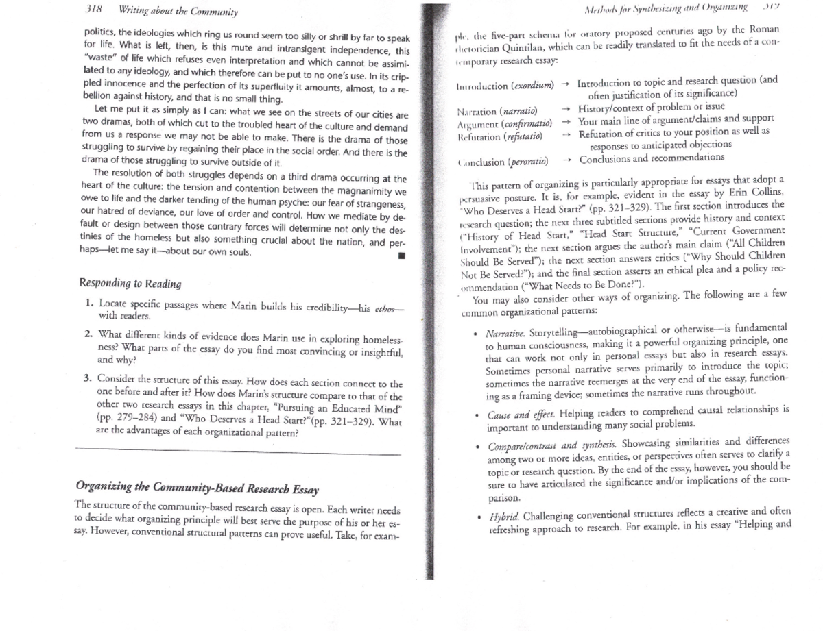 Organizing Community Based Research - 318 Writing about the Community ...