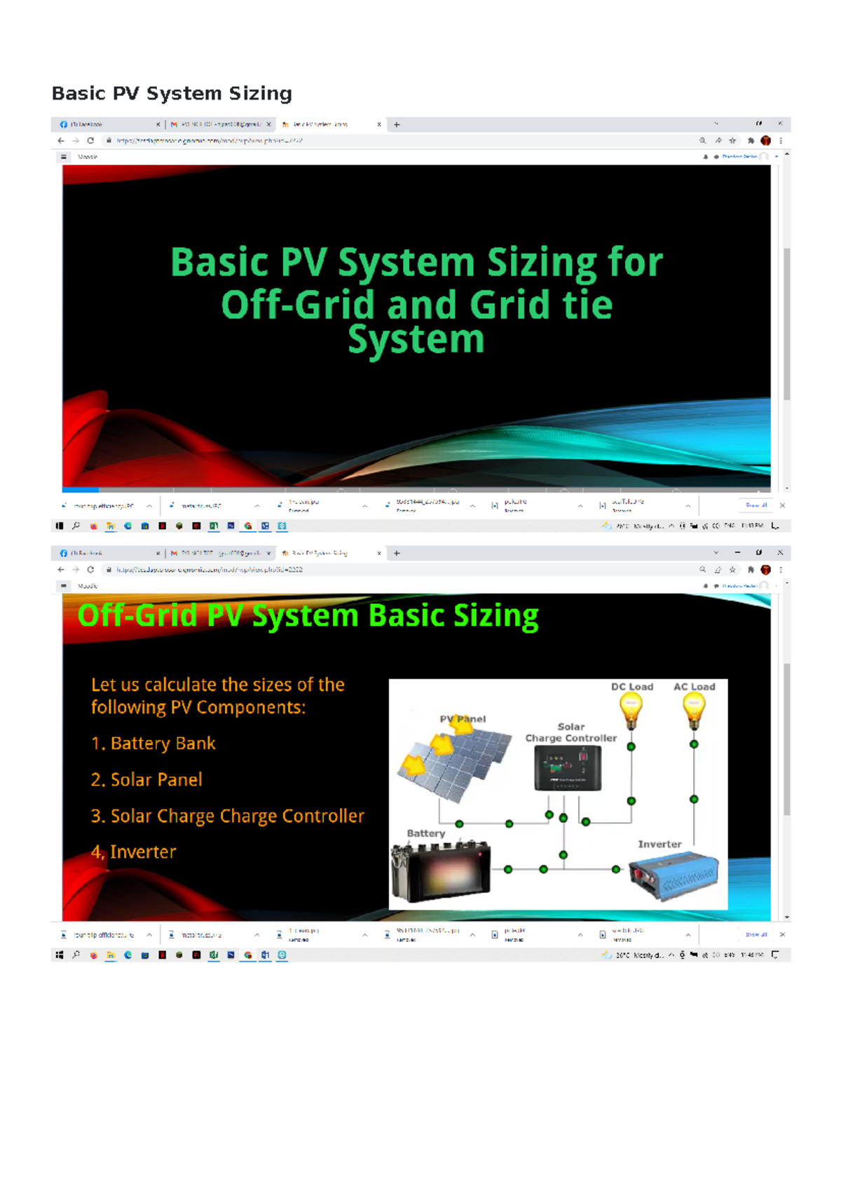 Pv sizing - open to all - Environmetal engineering - Basic PV System Sizing - Studocu