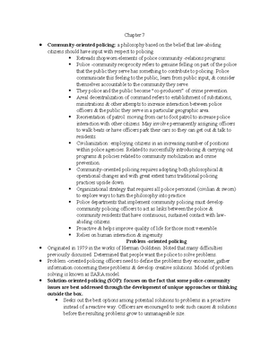 Introduction to Policing Chapter 6 Notes - Officers spend a good deal ...