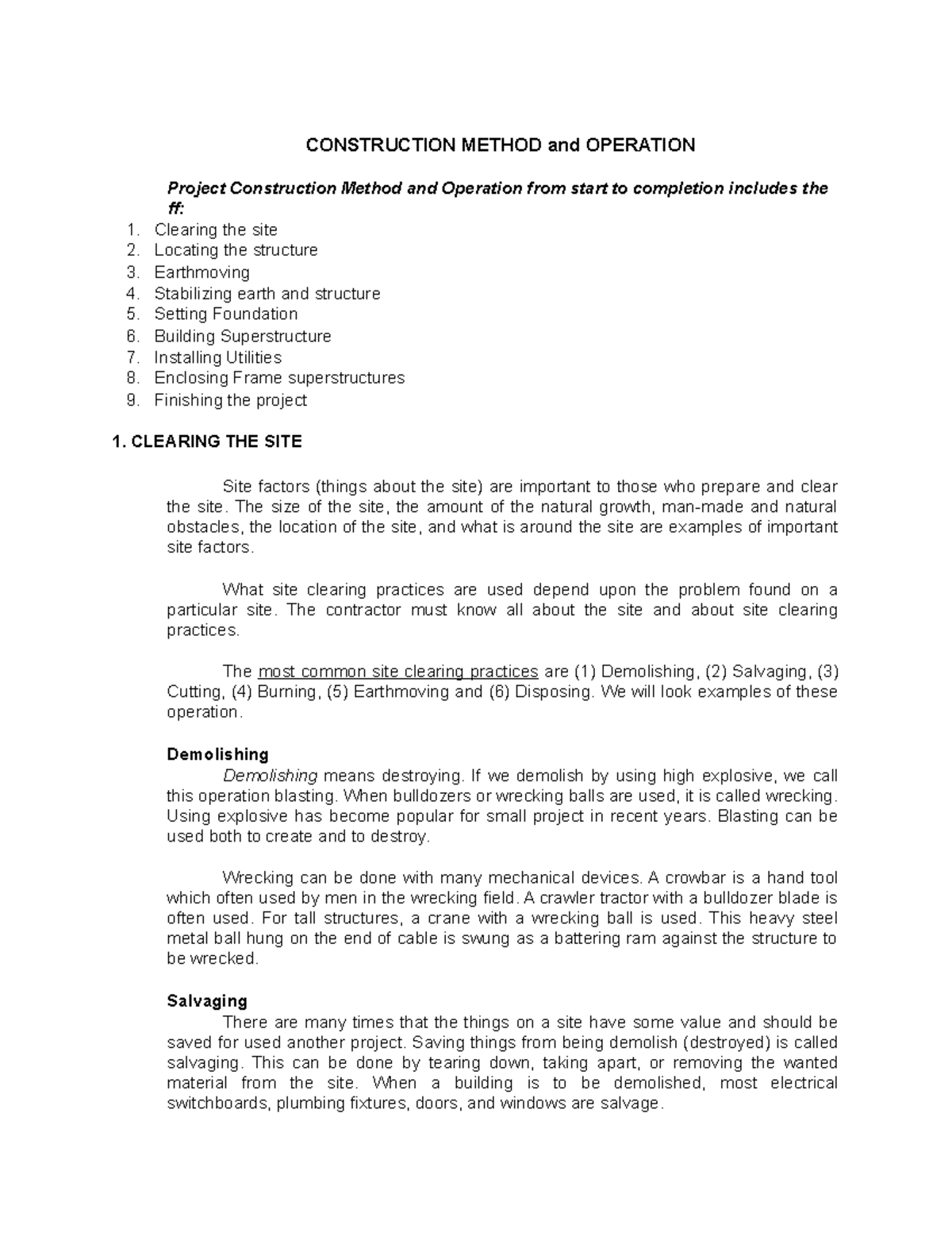 IM-18 Advanced Construction Method - CONSTRUCTION METHOD and OPERATION ...