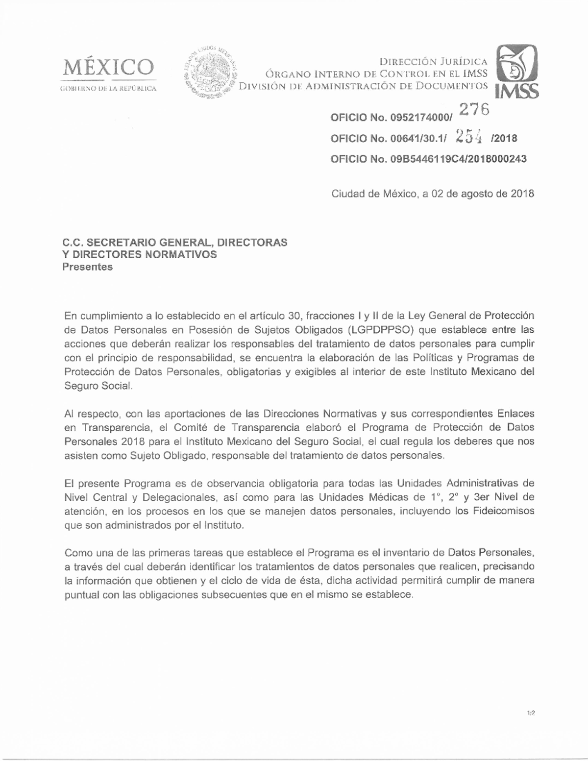 Programa de protección de datos personales (Anexo 4) - Desarrollo Sustentable - Studocu