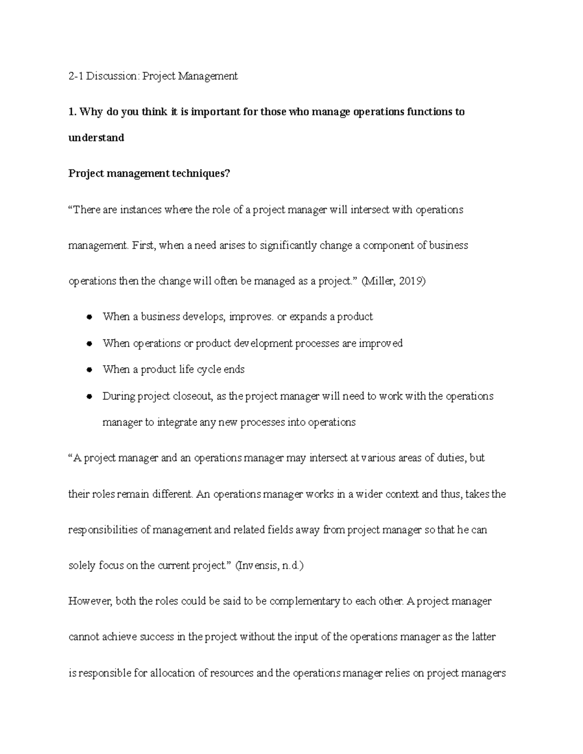 QSO-300 2-1 Discussion Project Management - 2-1 Discussion: Project ...