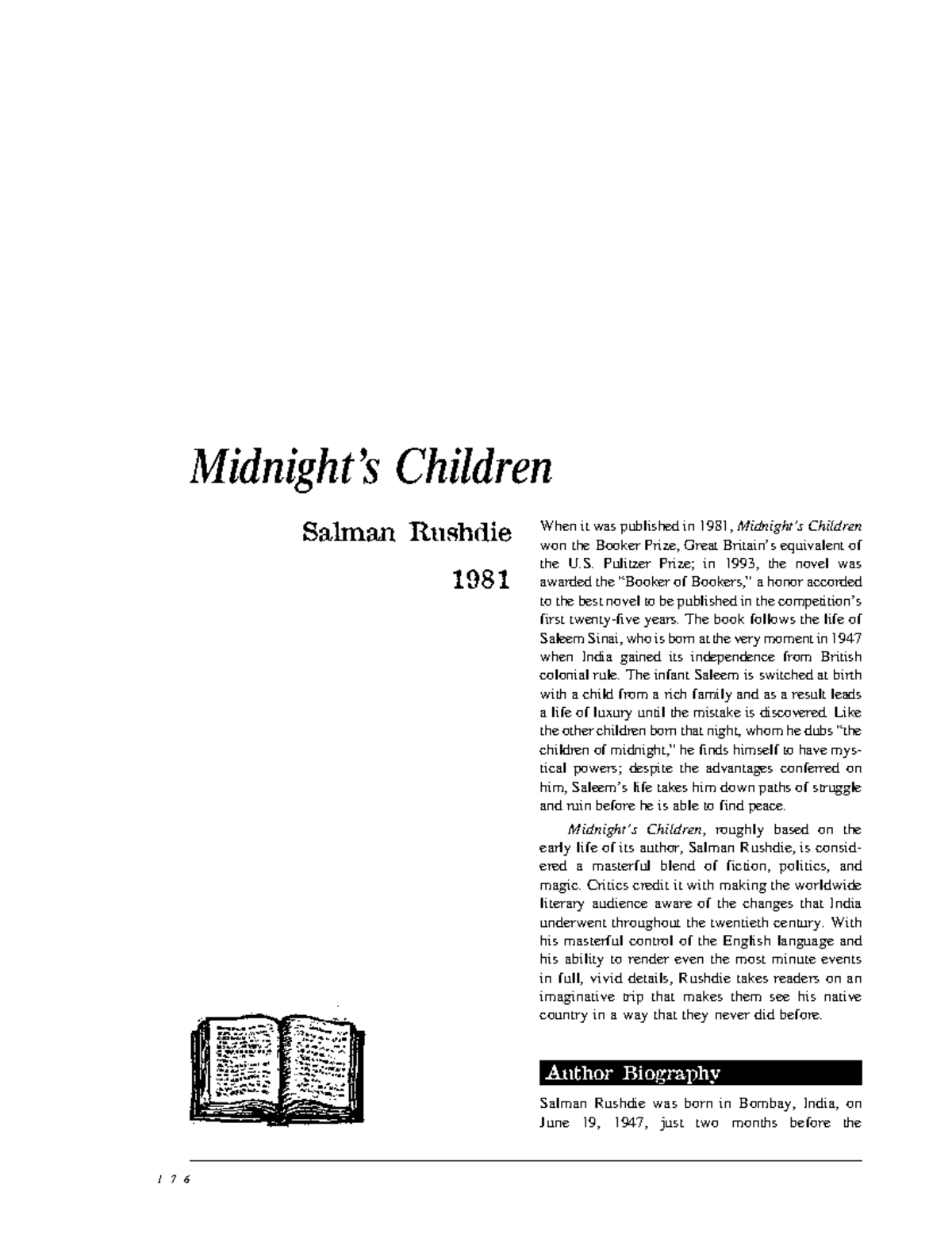 Midnights Children - comprehension questions - When it was published in ...