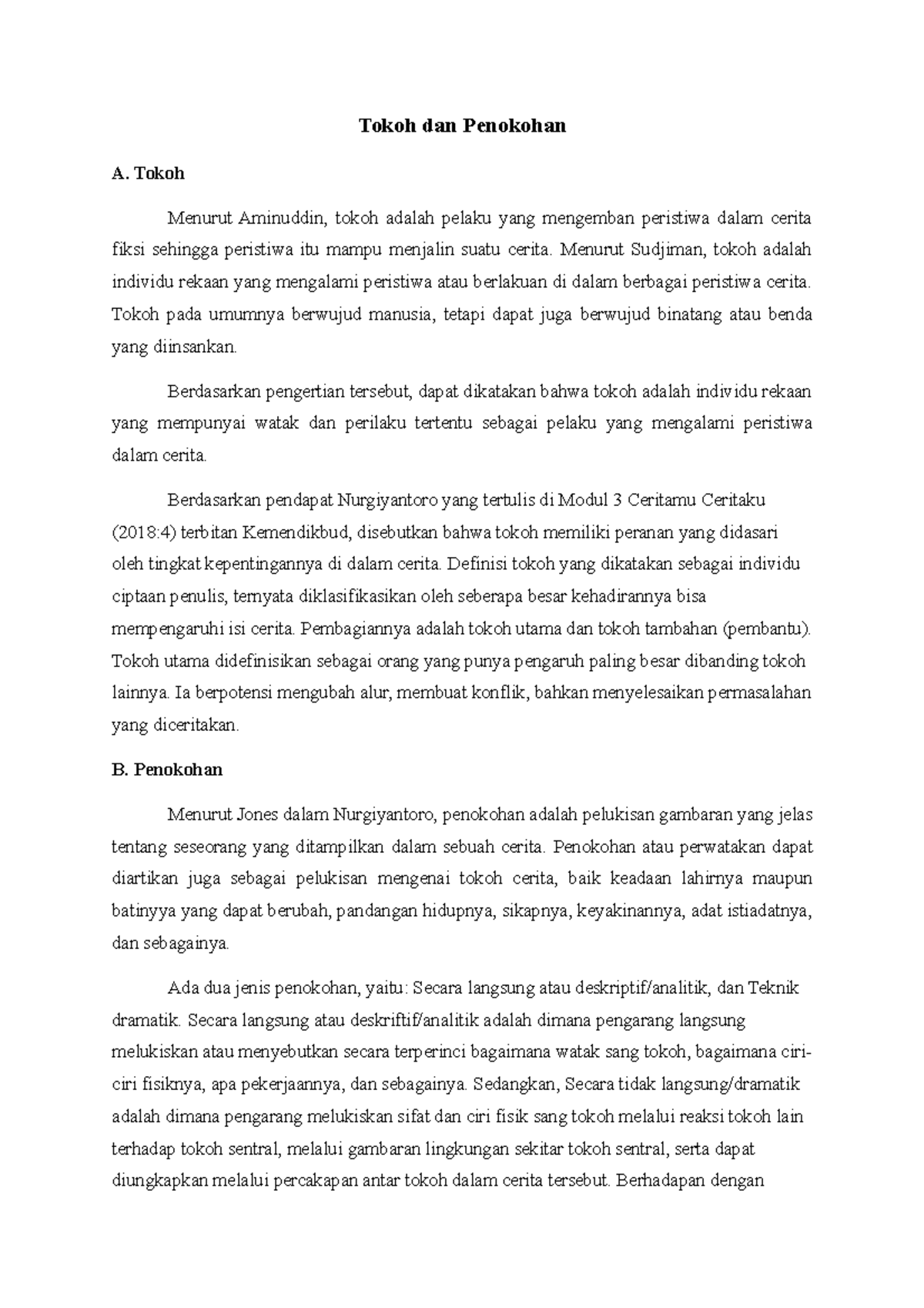 Tokoh dan Penokohan - In literary works there are aspects of character ...