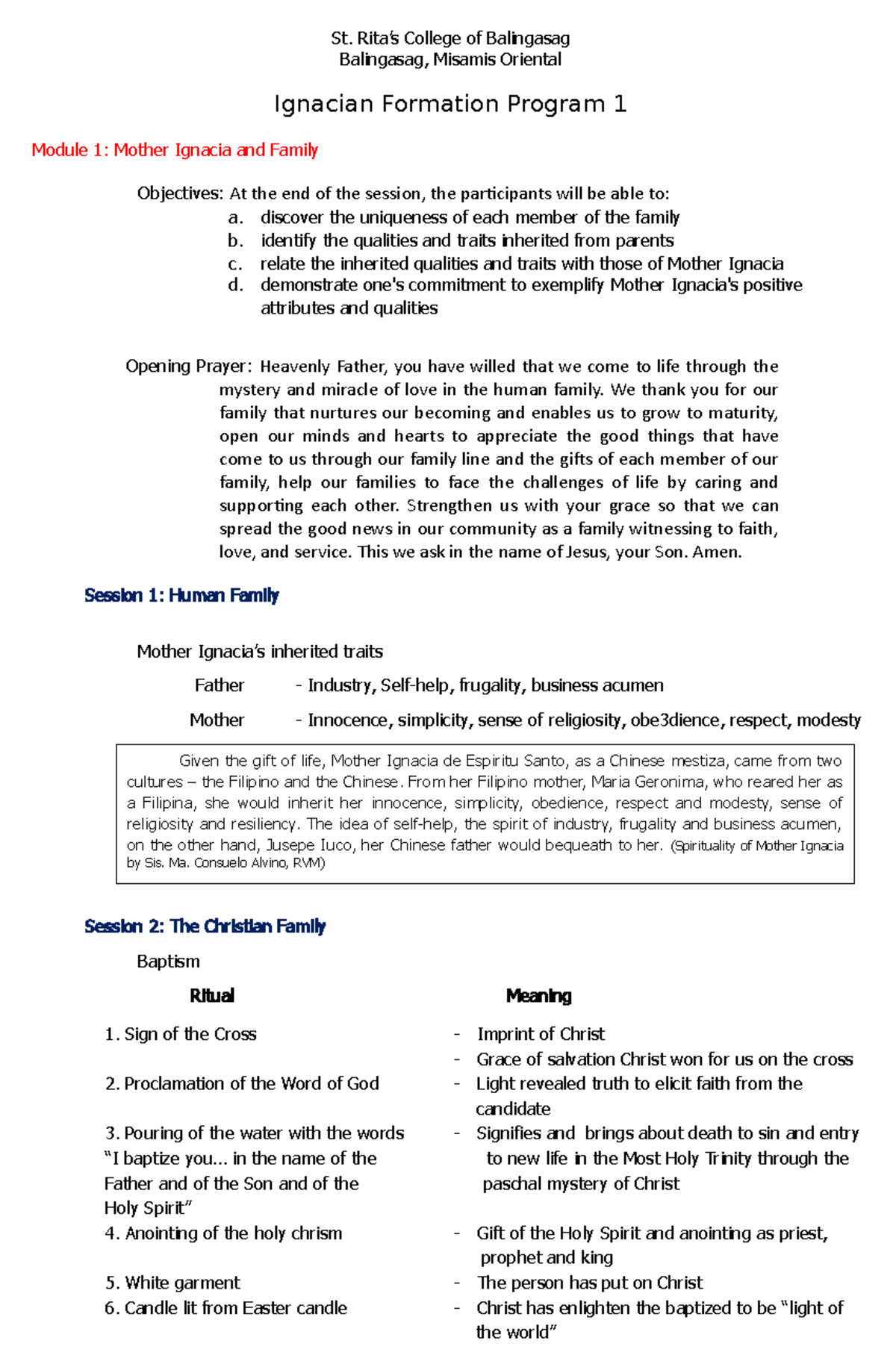 Module-1 - This document may help you - St. Rita’s College of ...