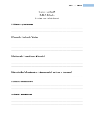 Module 2 – Reconnaissance des formes - Exercices récapitulatifs Module ...