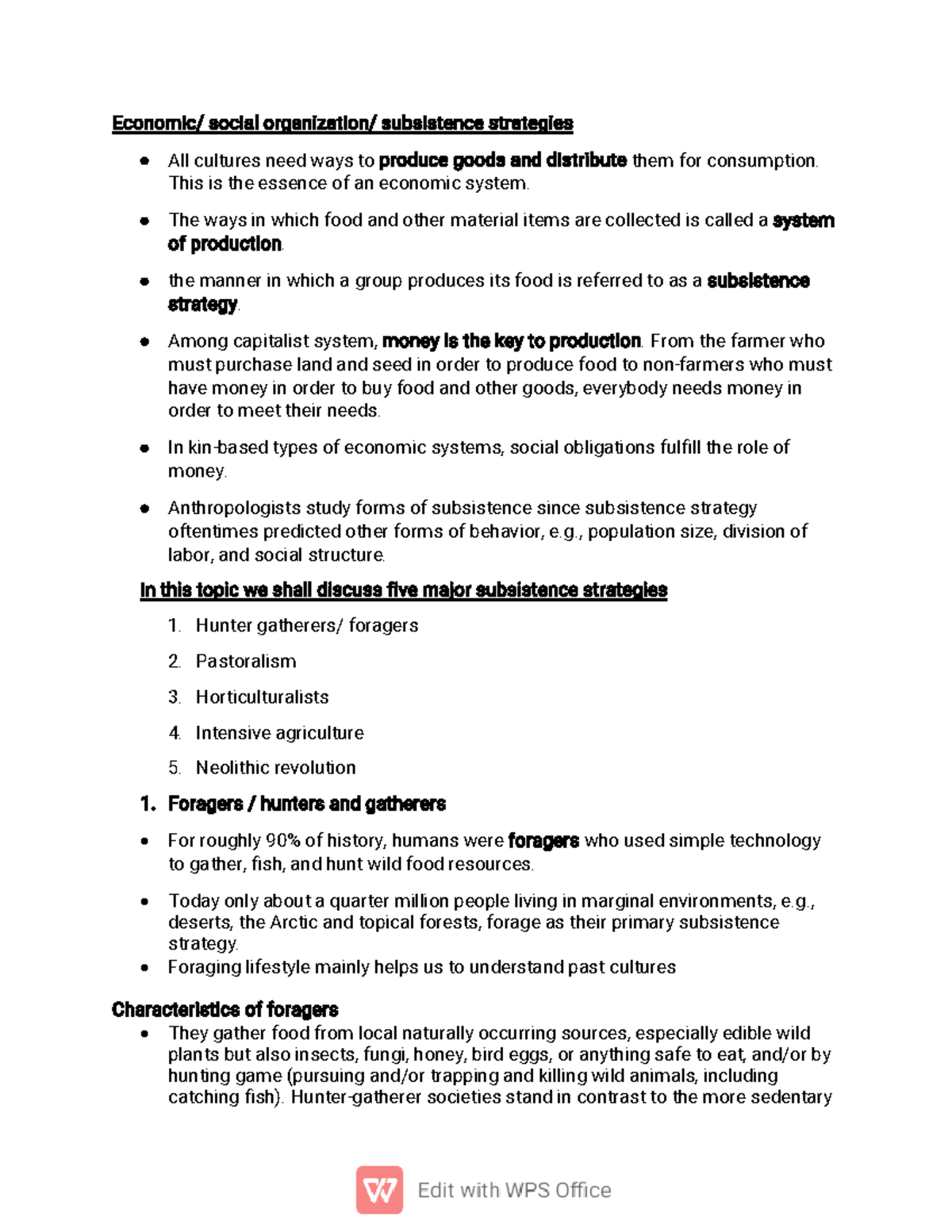 Economic subsistance - Economic/ social organization/ subsistence ...