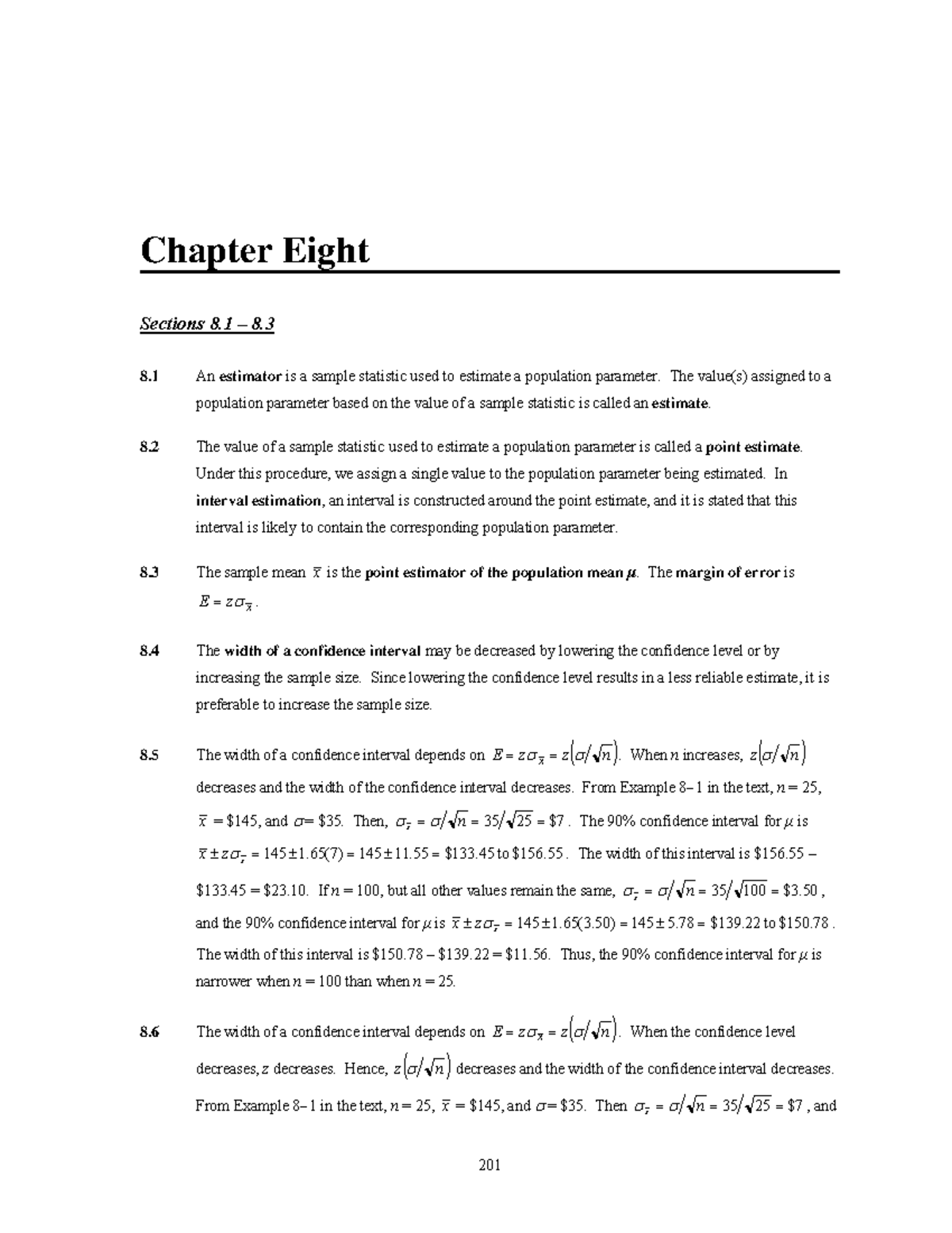 Chapter-8 solutions - worksheet - Chapter Eight ####### 201 Sections 8 ...