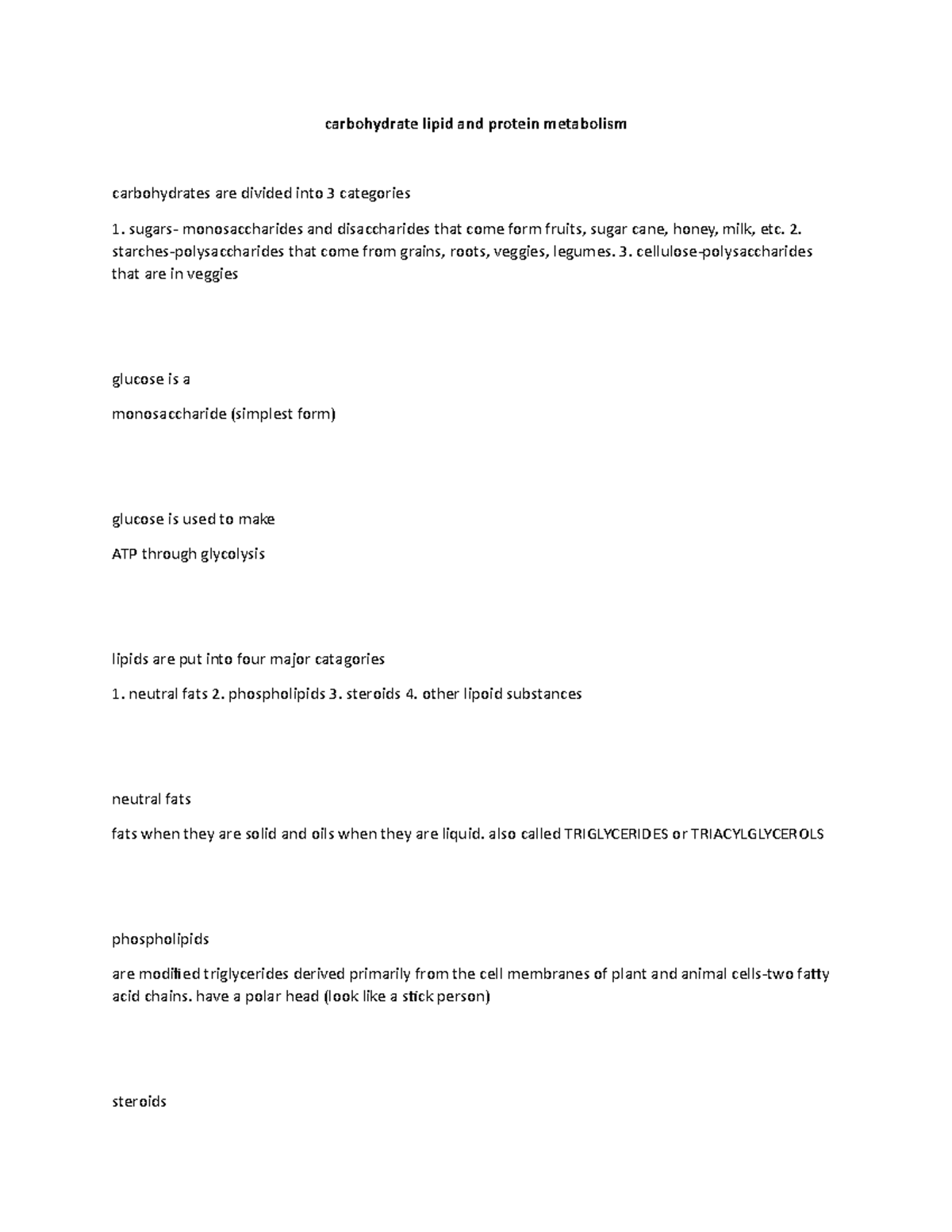 Carbohydrate lipid and protein metabolism - carbohydrate lipid and ...