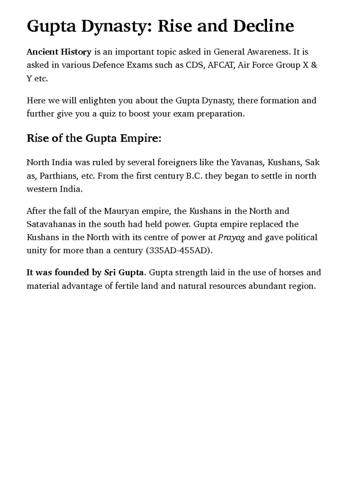 Gupta Dynasty: Rise and Decline - Gupta Dynasty: Rise and Decline ...